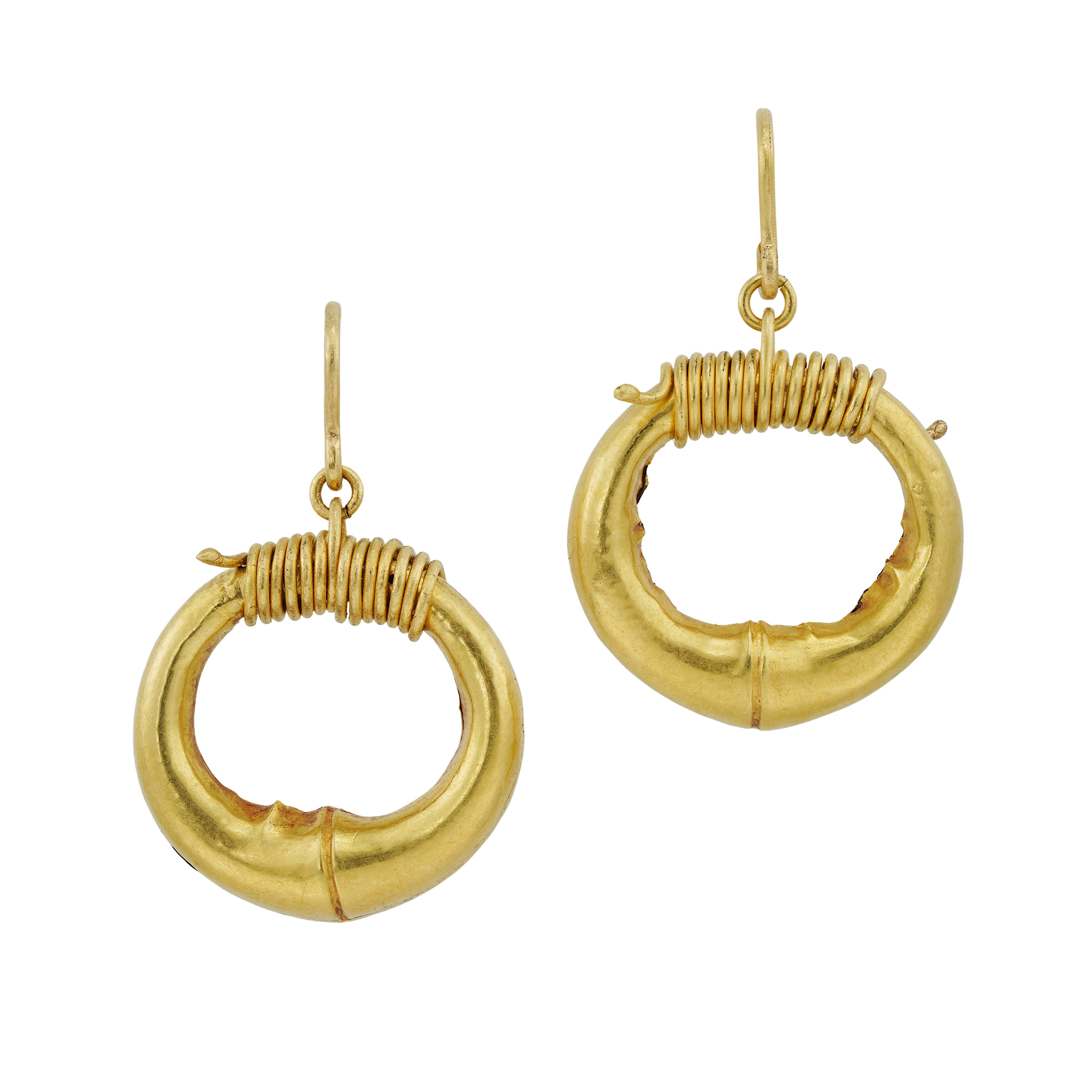 A pair of ancient gold earrings circa 800-400 AD – Bentley & Skinner ...